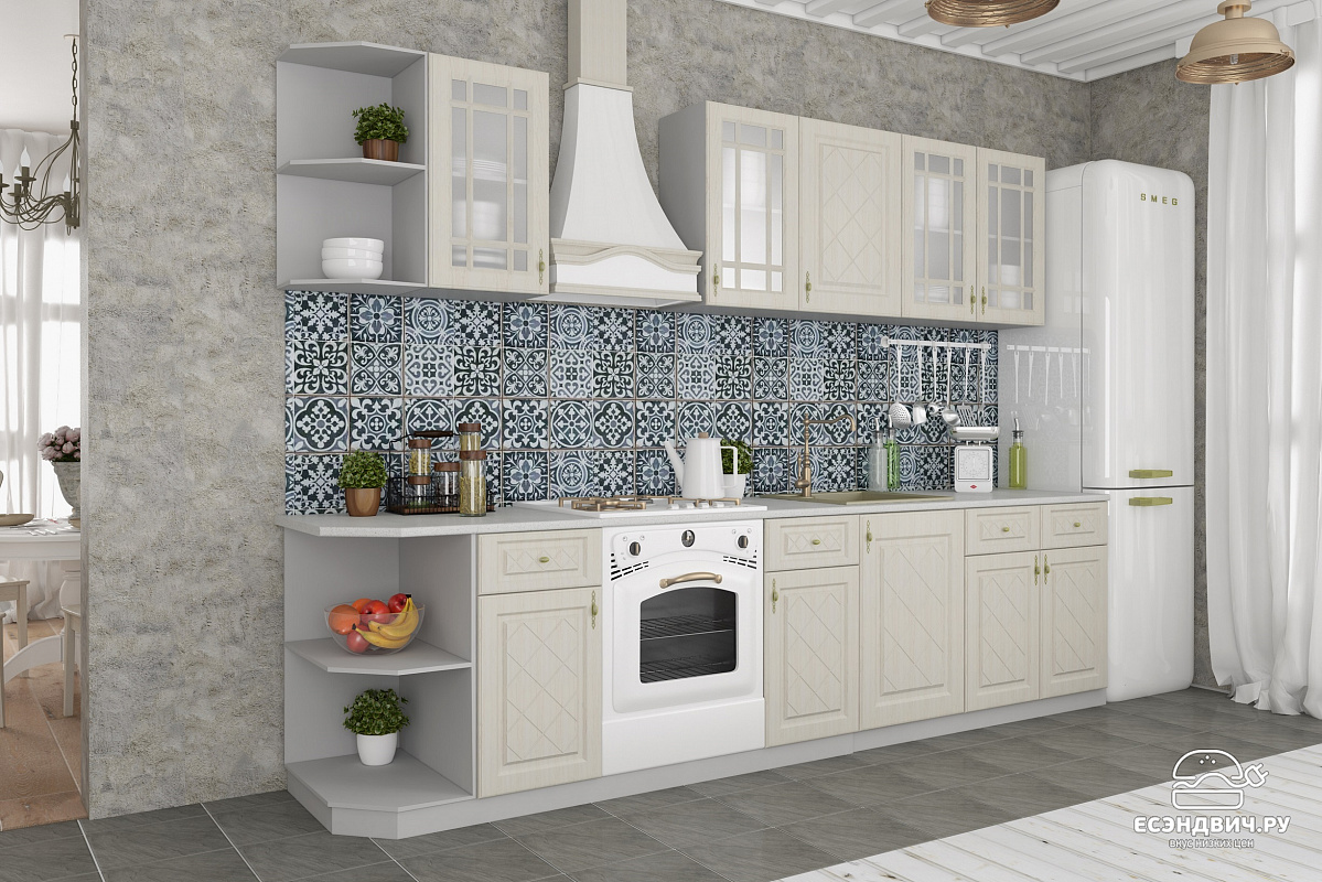 Кухня 2,2 "Лорен" (МДФ) (Крем) -DSVГР. Купить Кухни прямые с доставкой ...