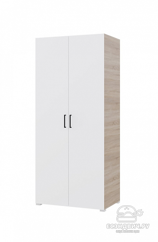 Шкаф 2 х дв 0 8 1 83 Сандро Сонома Белый Gnt Vr Купить Распашные шкафы с доставкой Сеть